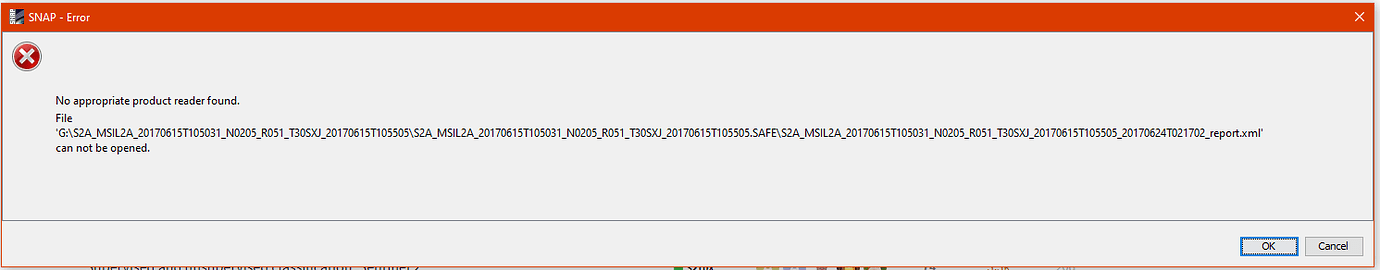 Error message - No appropriate product reader found - snap - STEP Forum