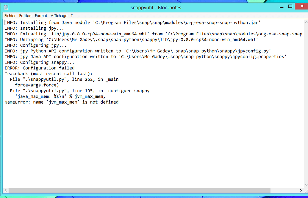 Problème installation snappy - python - STEP Forum
