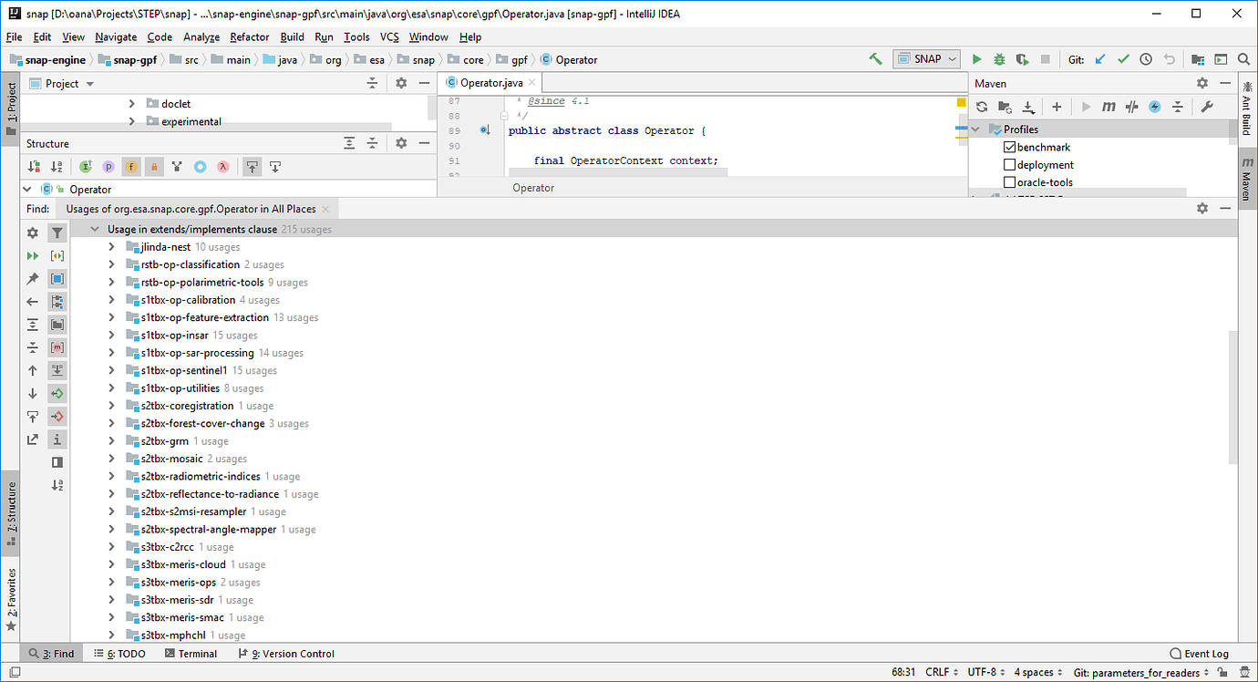 Where in Github can I get the Snap Operators written in Java ...