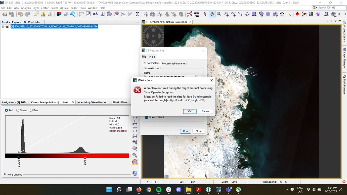 S2 Resampling Error "Failed to Read Data for level 0 and rectangle" - Optical Toolbox - STEP Forum