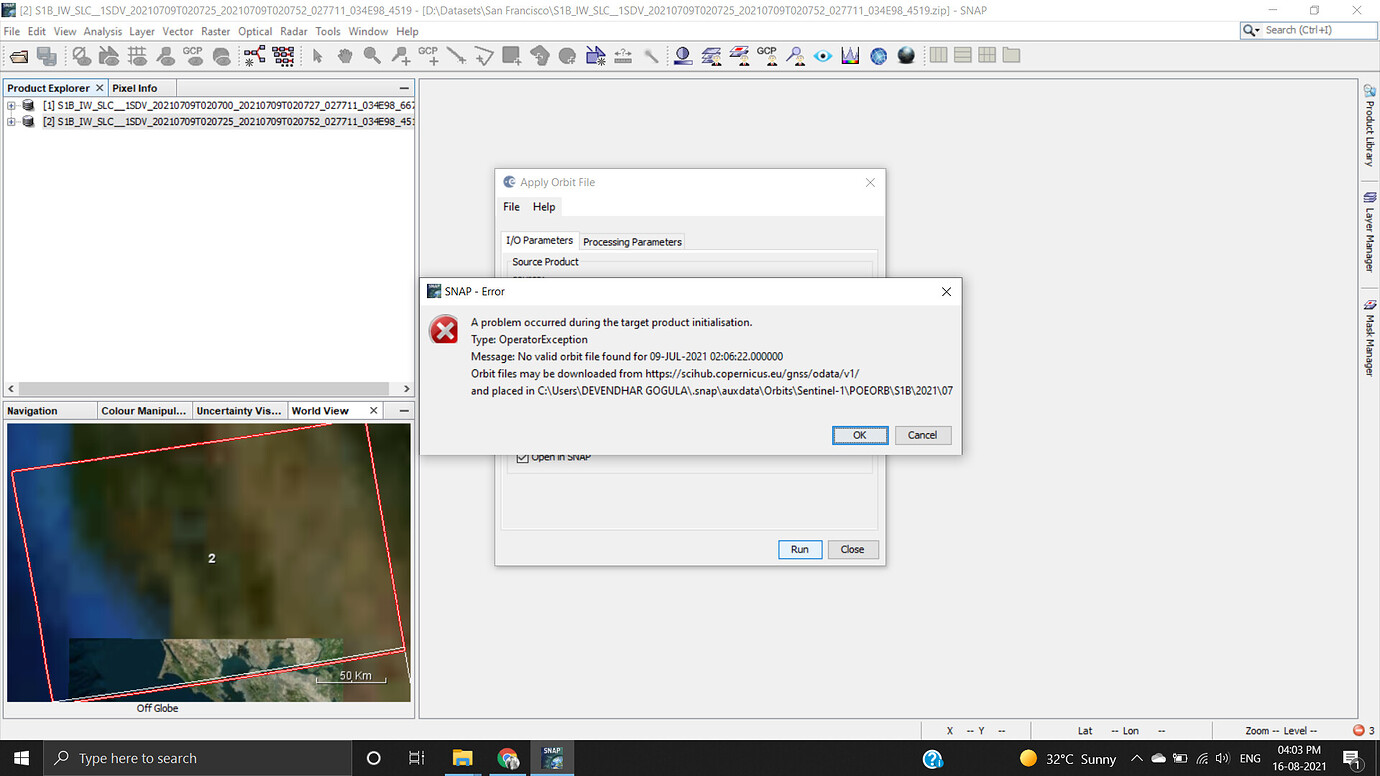 No Valid Orbit File Found. Download Orbit Files - Interferometry - STEP ...