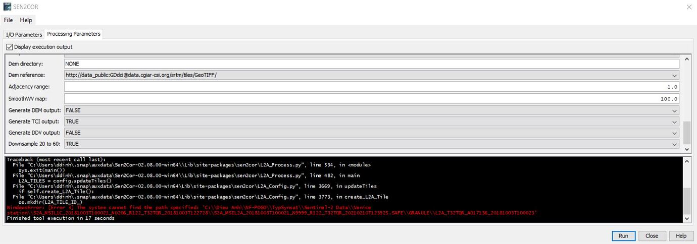 Sen2cor Windows Error 3 The System Cannot Find The Path Specified