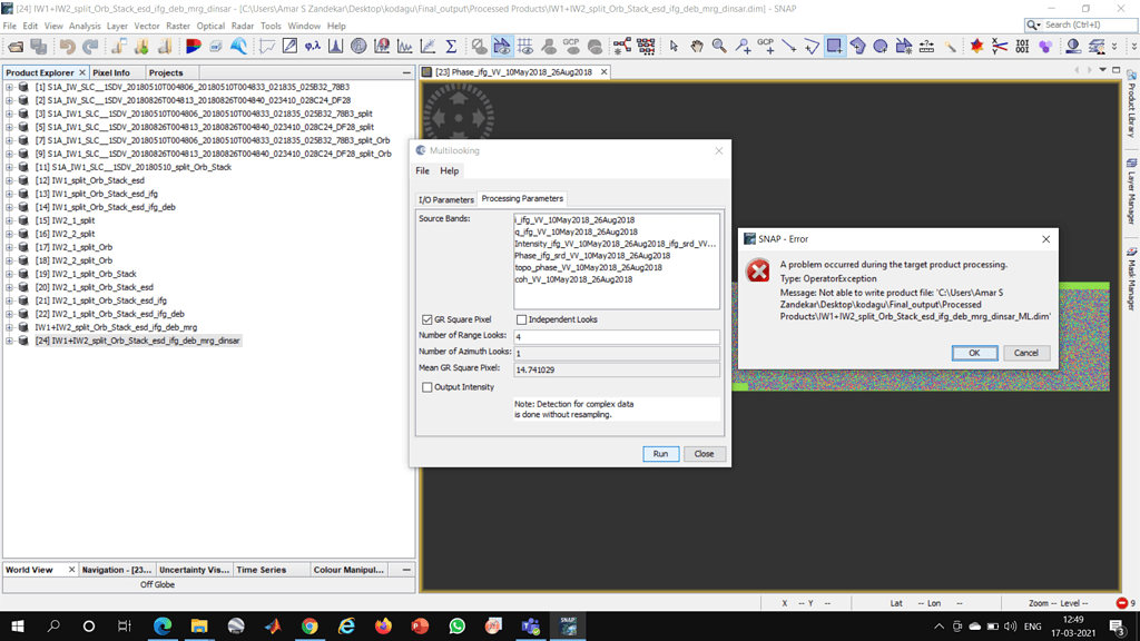 How to create Displacement Map of AOI Between IW1 and IW2 ...