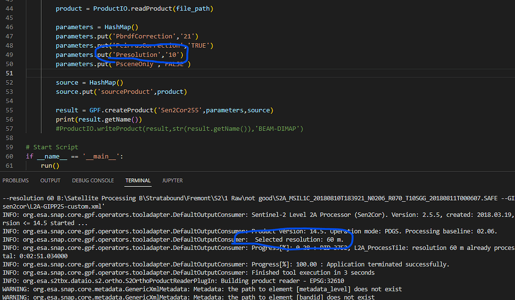 Sen2cor Snappy Only Using Default Resolution Python Step Forum