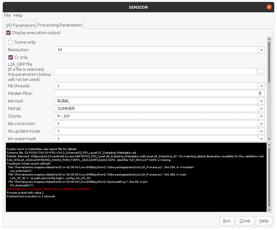 SNAP Sen2Cor208 Syntax error in metadata - sen2cor - STEP Forum