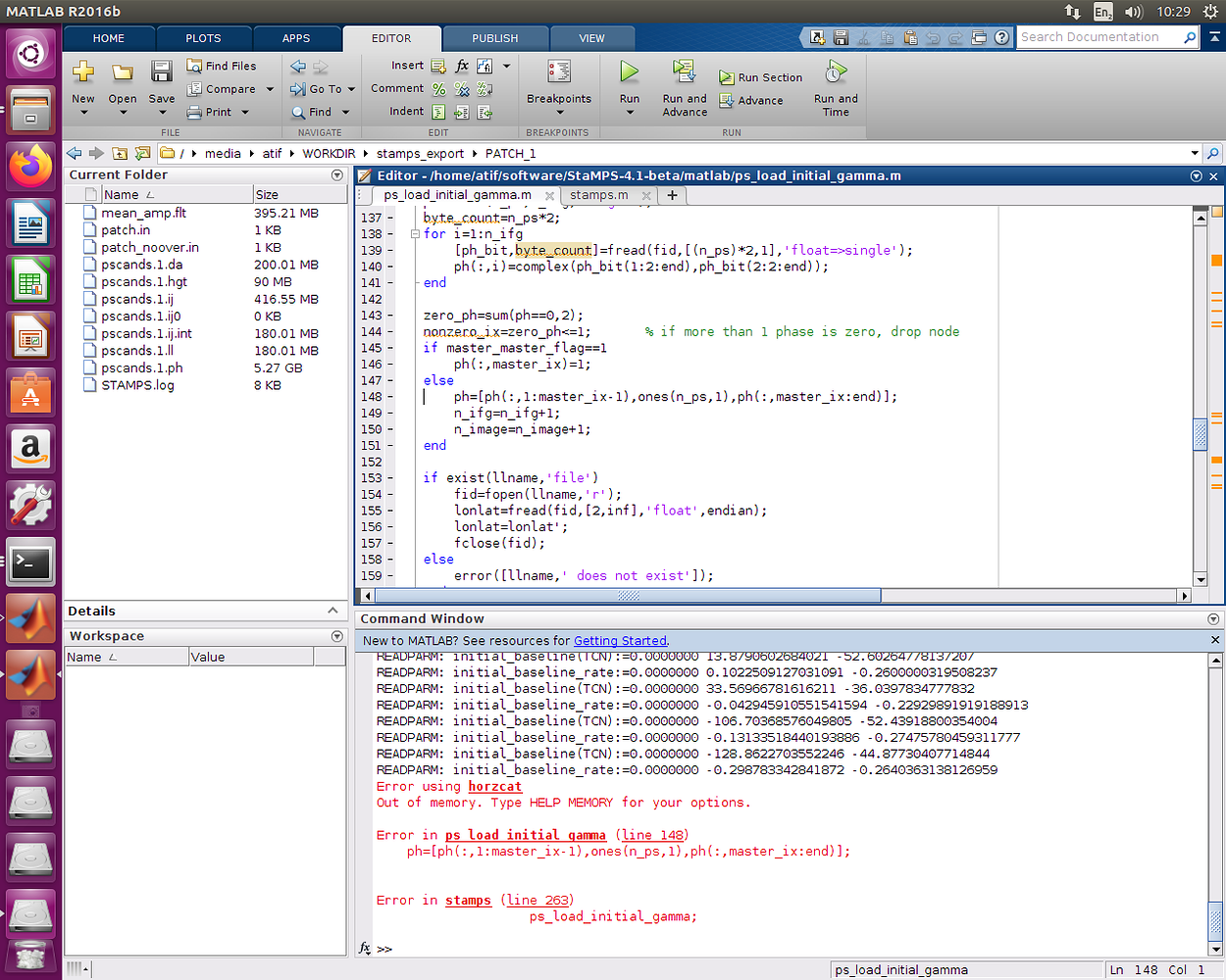 Problem with StaMPS processing - StaMPS - STEP Forum