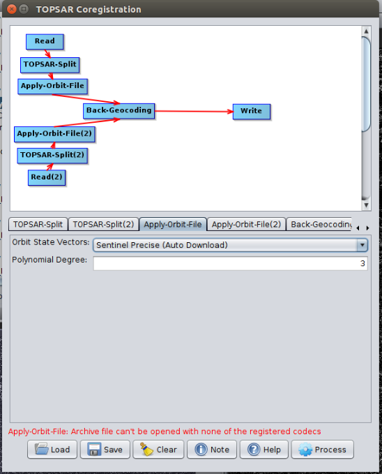 TOPS coregistration : Orbit file can't be opened with none of the registered codecs - Microwave ...