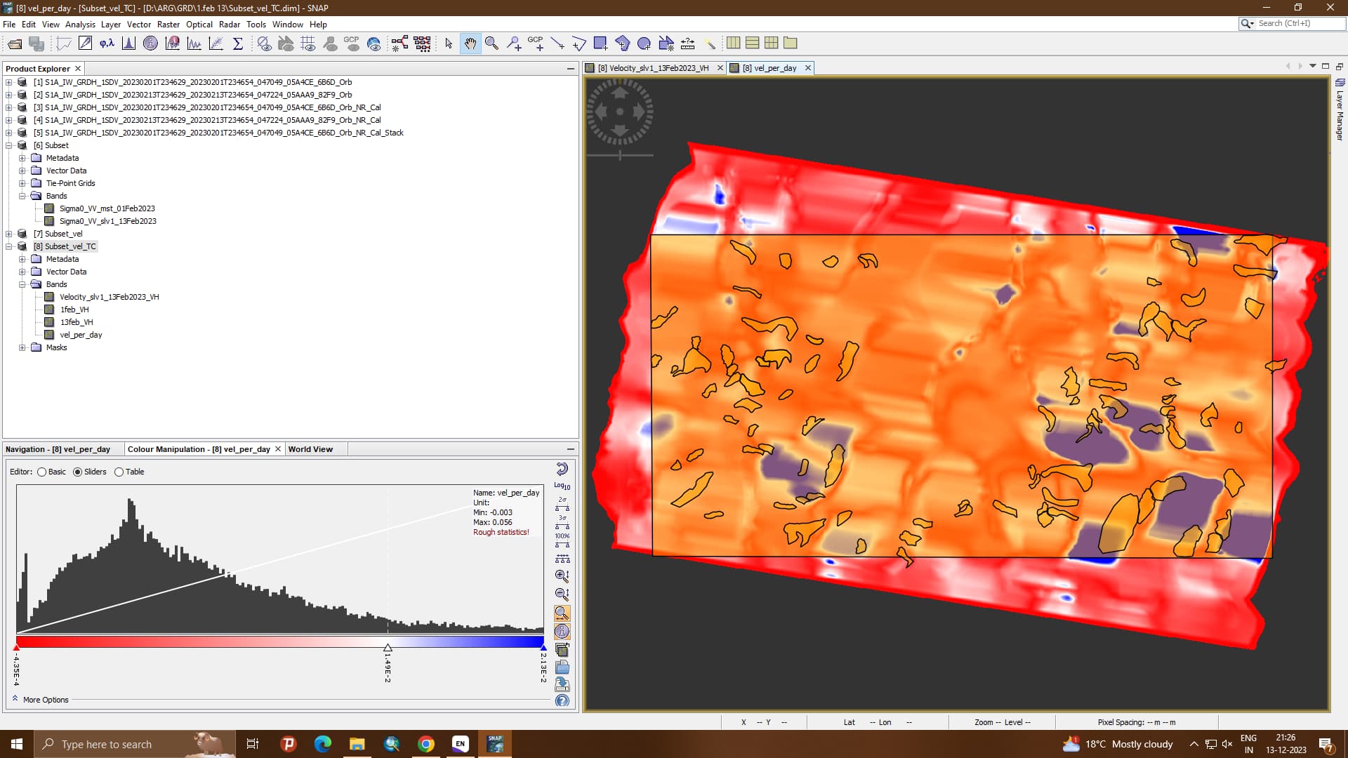 Different velocity results generated from DInSAR and Offset Tracking techniques - Microwave ...
